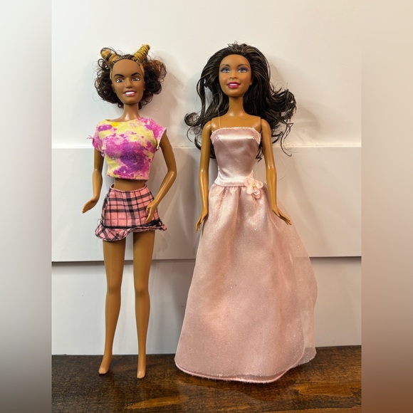 Mattel | Toys | Mattel Y2k Barbie Doll Lot X2 Pink Lace Dress Tattoo ...